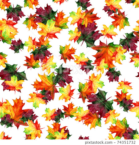 Seamless pattern with autumn maple leaves.... - Stock Illustration ...