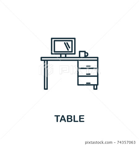 Table icon from office tools collection. Simple... - Stock Illustration ...