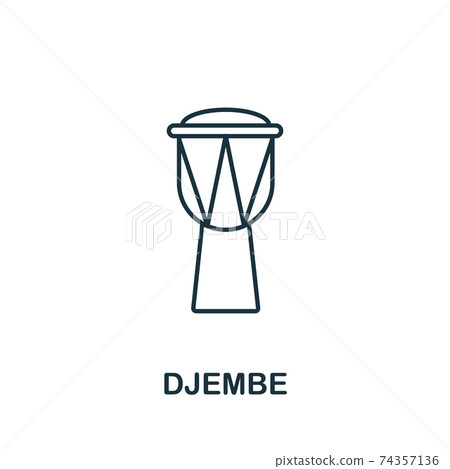 Djembe icon from music collection. Simple line... - Stock Illustration ...