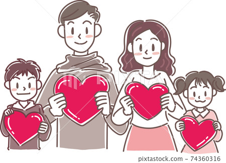 4 hearts in the family - Stock Illustration [74360316] - PIXTA