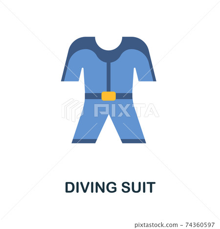 Diving Suit flat icon. Color simple element... - Stock Illustration ...