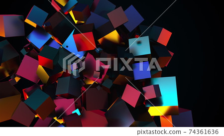 Multicolored random cubes filling the screen,... - Stock Illustration ...
