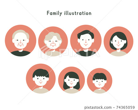 Three generations / family set illustration (icon) - Stock Illustration ...