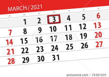 Calendar planner for the month march 2021,... - Stock Illustration ...