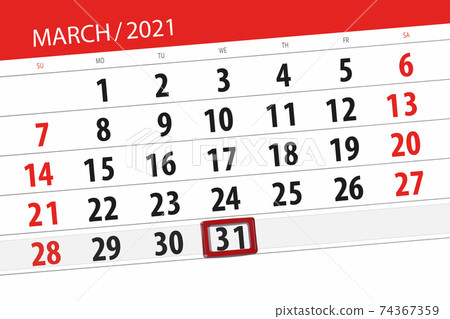 Calendar planner for the month march 2021,... - Stock Illustration ...