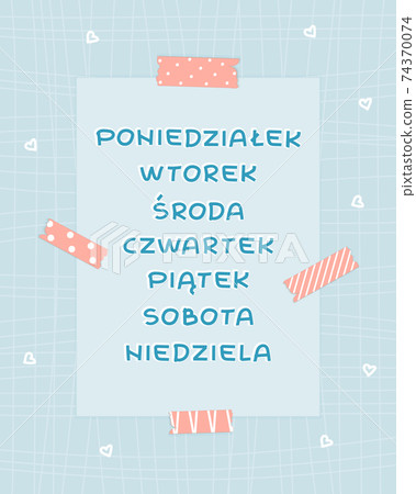 Blue isolated set of flat Week days from Monday... - Stock Illustration ...
