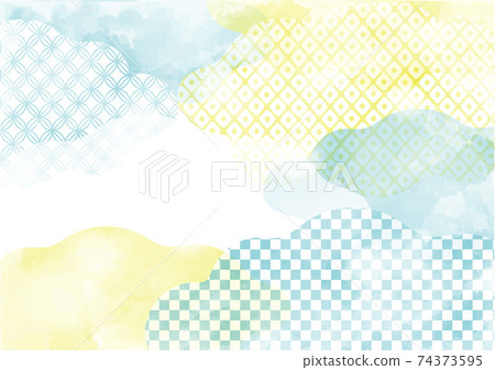 Pale Japanese background material cloud yellow... - Stock Illustration ...