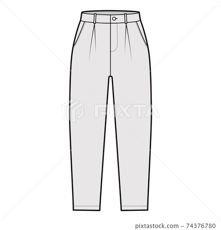 Capri pants technical fashion illustration with... - Stock Illustration ...