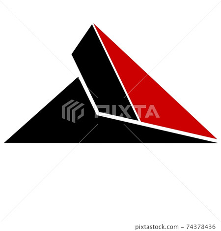 Flat split triangle logo - Stock Illustration [74378436] - PIXTA