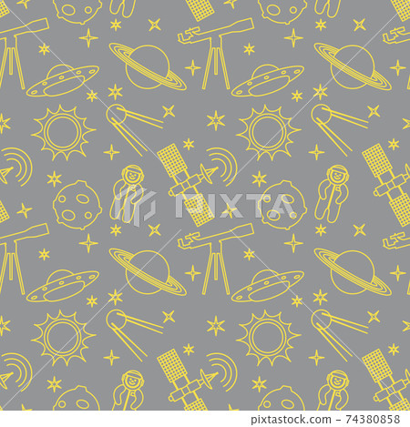 Cartoon space seamless pattern. Astronomy. Science - Stock Illustration ...