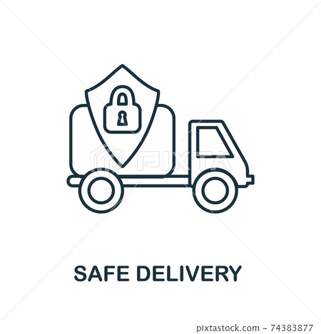 Safe Delivery icon. Simple element from... - Stock Illustration ...