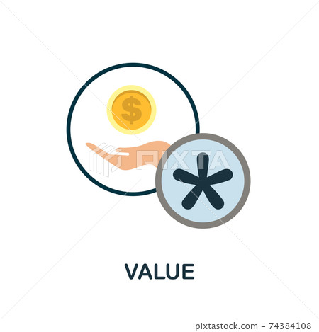 Value flat icon. Color simple element from... - Stock Illustration ...