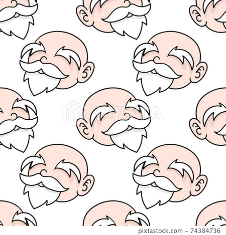 bald old man seamless pattern textile print....-插圖素材 [74384736] - PIXTA圖庫