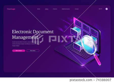 Vector banner of electronic document management-插圖素材 [74386007] - PIXTA圖庫