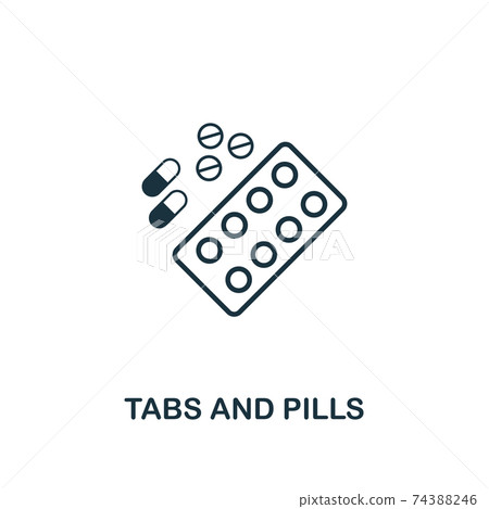 Tabs And Pills icon. Premium style design from... - Stock Illustration ...