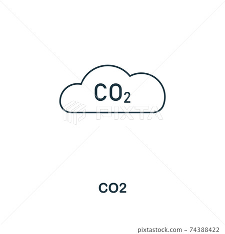 Co2 icon outline style. Premium pictogram... - Stock Illustration ...