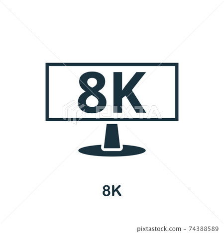8K icon. Simple element from technology... - Stock Illustration ...