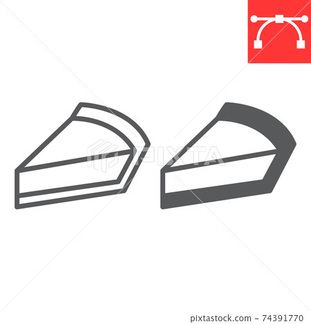 Cheesecake line and glyph icon, dessert and... - Stock Illustration ...