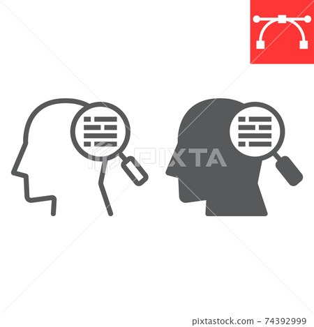 Customer requirement line and glyph icon,... - Stock Illustration ...