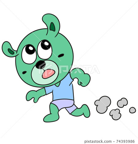a bear running scared - Stock Illustration [74393986] - PIXTA