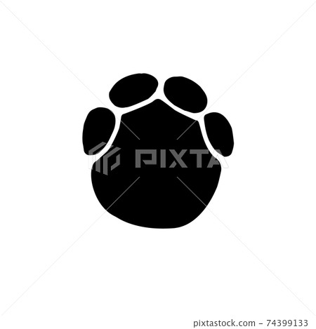 Vector hand drawn elephant paw foot print - Stock Illustration ...