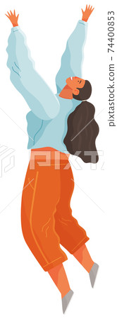 Cartoon female soaring and flying in the air... - Stock Illustration ...