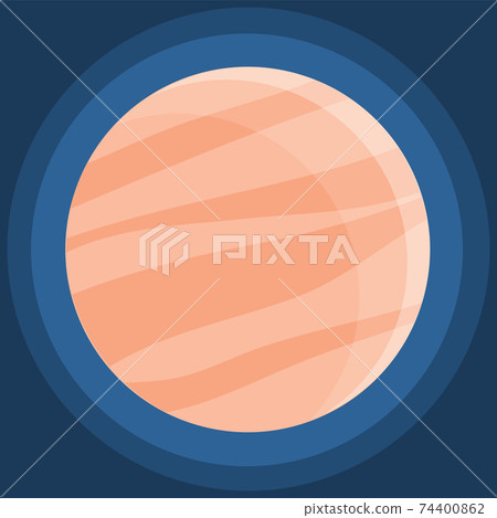 Fantastic beige planet on dark blue space...-插圖素材 [74400862] - PIXTA圖庫