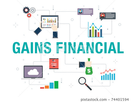 Gains financial concept with icon design in... - Stock Illustration ...