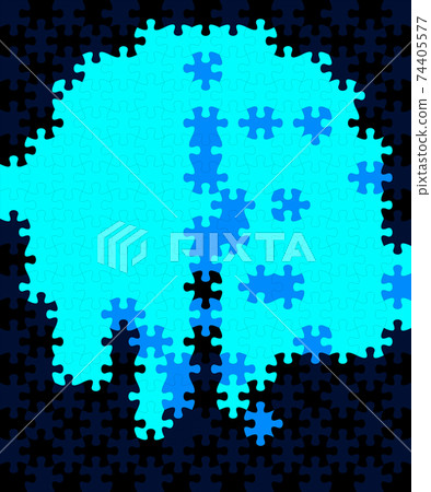 Different shades of blue color jigsaw puzzles... - Stock Illustration ...