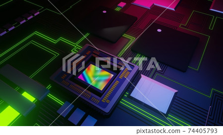 Digital camera sensor on a motherboard with two...-插圖素材 [74405793 ...