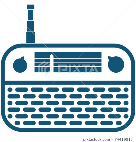 Portable radio vector icon isolated symbol on... - Stock Illustration ...