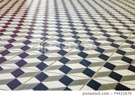 Perspective view of the floor of retro tiles. - Stock Photo [74421676 ...