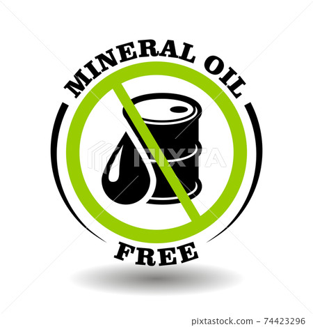 Mineral oil free vector stamp with prohibited... - Stock Illustration ...