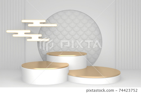 Japanese golden Podium minimal geometric white... - Stock Illustration ...