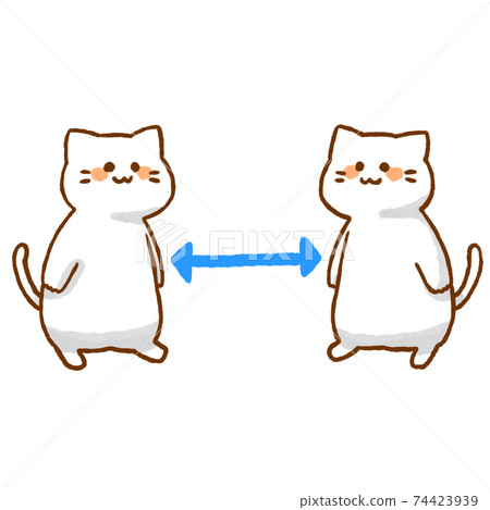 Cats that take social distance - Stock Illustration [74423939] - PIXTA