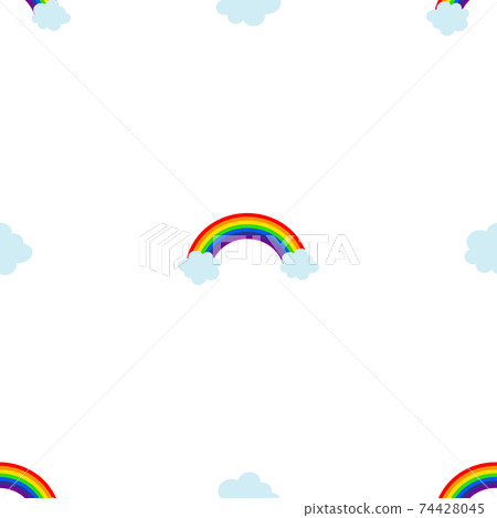 Cloud, rainbow seamless pattern background... - Stock Illustration [74428045] - PIXTA