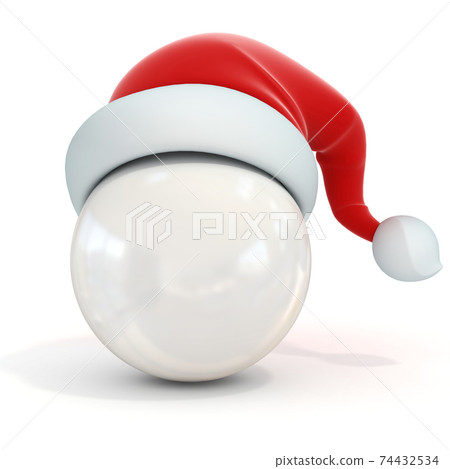 white ball with santa's hat - Stock Illustration [74432534] - PIXTA