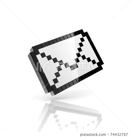 e-mail 3d icon - pixelated envelope - Stock Illustration [74432787] - PIXTA