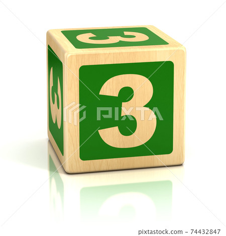 alphabet cubes 3d font number 3 - Stock Illustration [74432847] - PIXTA
