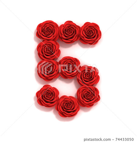 red roses font number 5 - Stock Illustration [74433050] - PIXTA