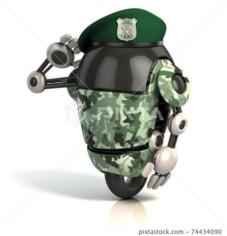 robot soldier on white background 3d illustration-插圖素材 [74434090] - PIXTA圖庫