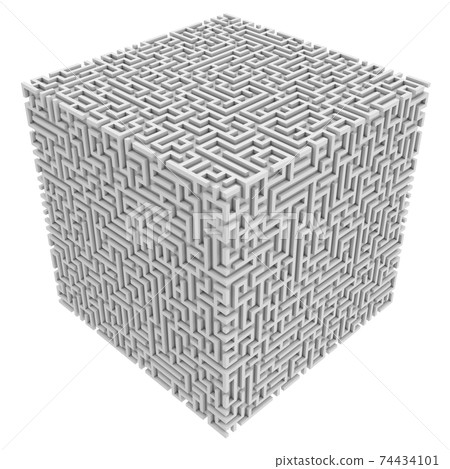 cubical maze abstract 3d rendering-插圖素材 [74434101] - PIXTA圖庫