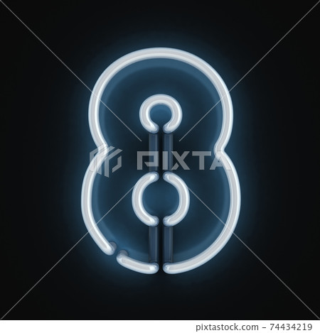 neon 3d font number 8 - Stock Illustration [74434219] - PIXTA