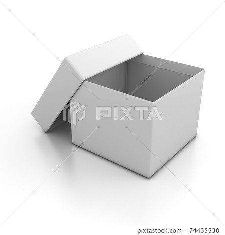 white blank open box isolated over white... - Stock Illustration ...