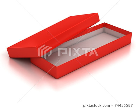 red open empty box isolated over white background - Stock Illustration ...