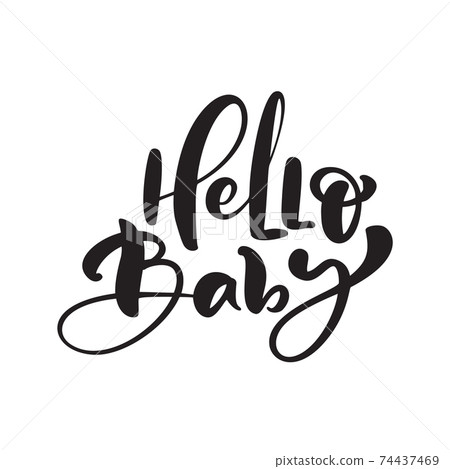 Hello Baby vector handwritten calligraphy... - Stock Illustration ...