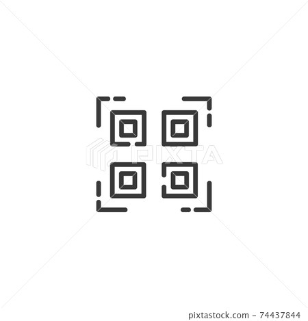 QR code thin line icon. Web and shopping... - Stock Illustration ...