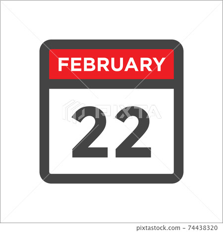 February 22 calendar icon with day of month - Stock Illustration ...