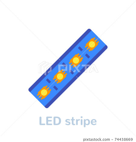LED stripe icon on white, flat vector - Stock Illustration [74438669 ...
