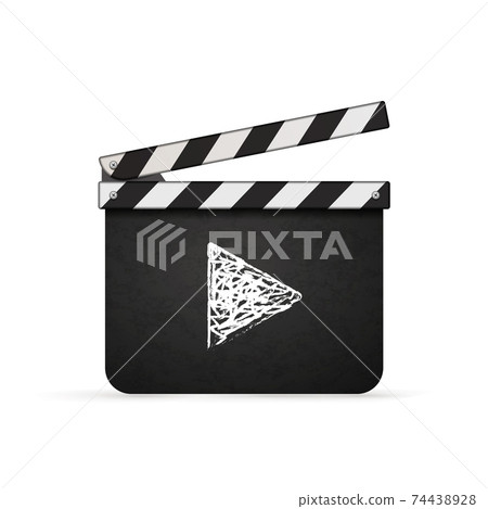 Detailed realistic movie clapper with chalk...-插圖素材 [74438928] - PIXTA圖庫